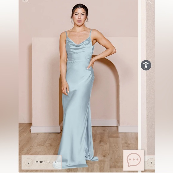 Revelry | Dresses | Revelry Nadia Satin Dress Sky Blue New With Tags ...